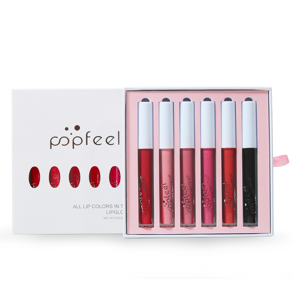 POPFEEL 6-Piece Matte Lip Gloss Set_BEAUTY & MAKEUP_EGOGOMALL